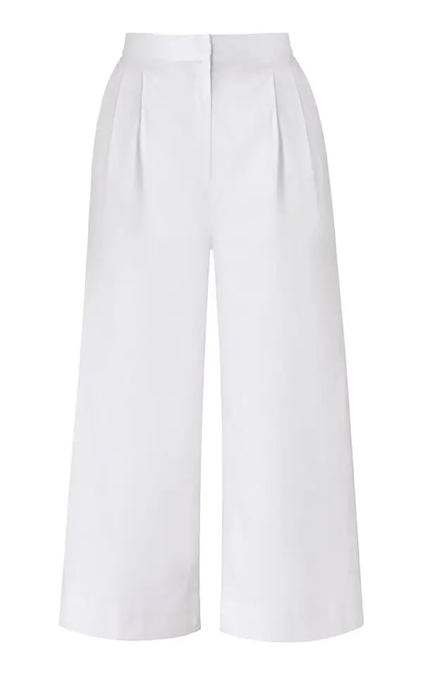 ANDRES OTALORA Te Pienso Stretch-cotton Culotte Pants - Off-white
