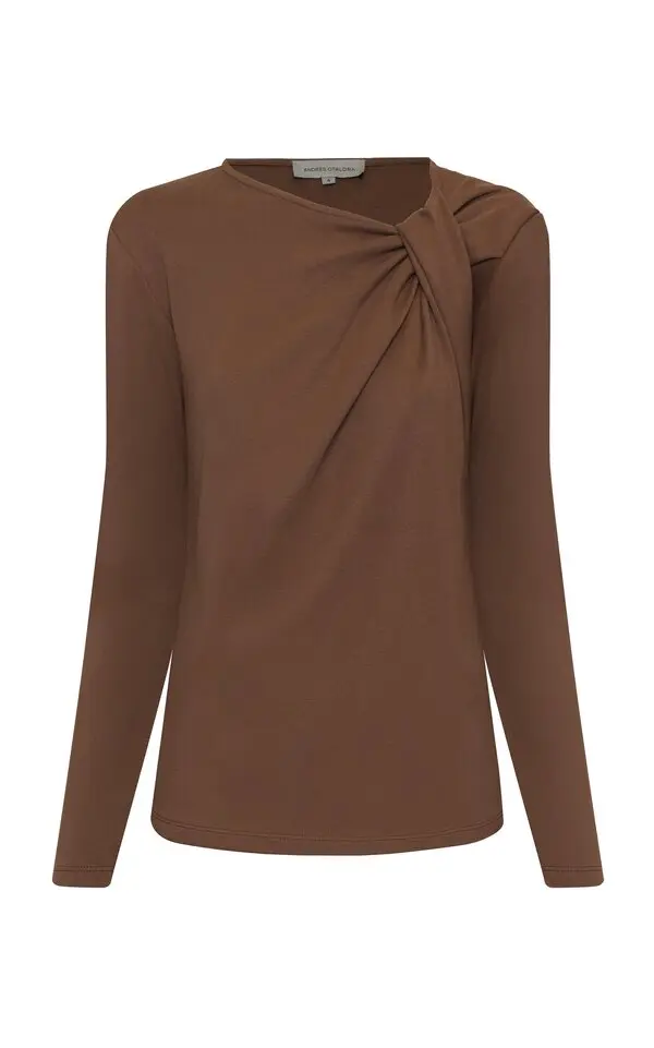 ANDRES OTALORA Lo Ancestral Twist-detailed Stretch-cotton Top