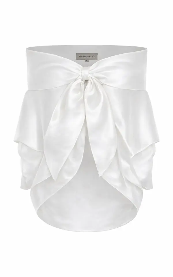 ANDRES OTALORA Lomas Off-the-shoulder Silk-organza Blouse - White
