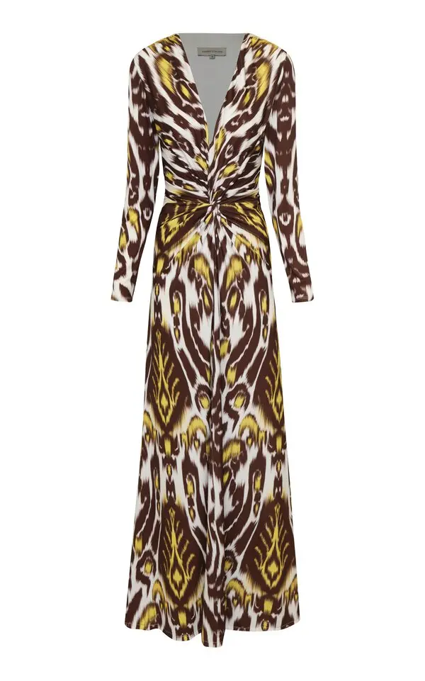 ANDRES OTALORA Tan Noble Printed Maxi Dress - Print