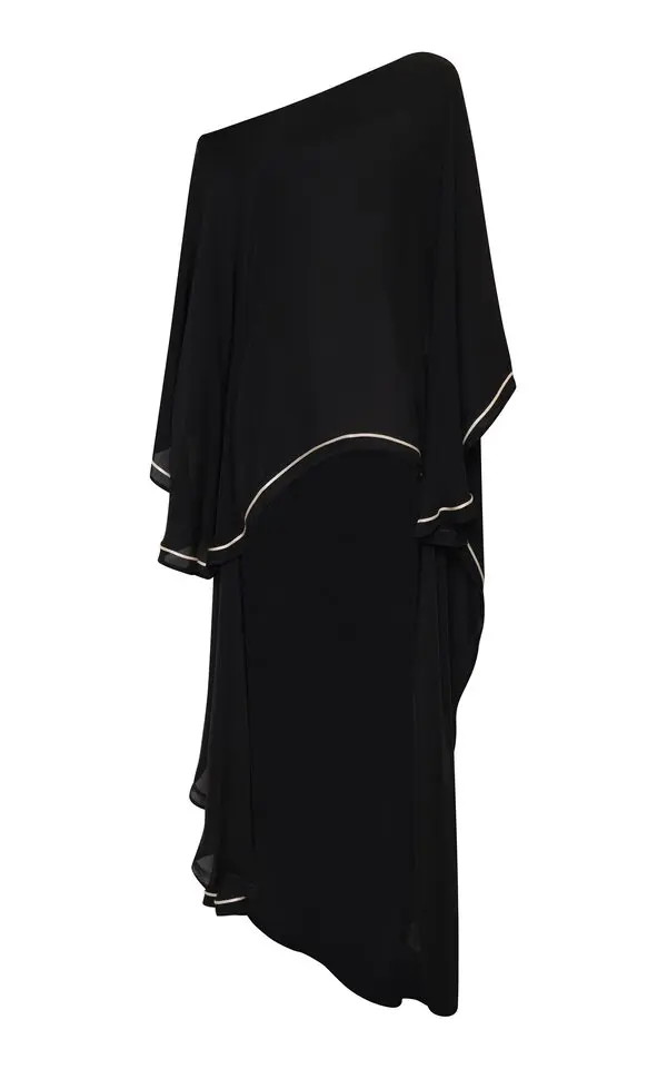 ANDRES OTALORA Permanecer Cape-sleeve Silk-georgette Blouse - Black