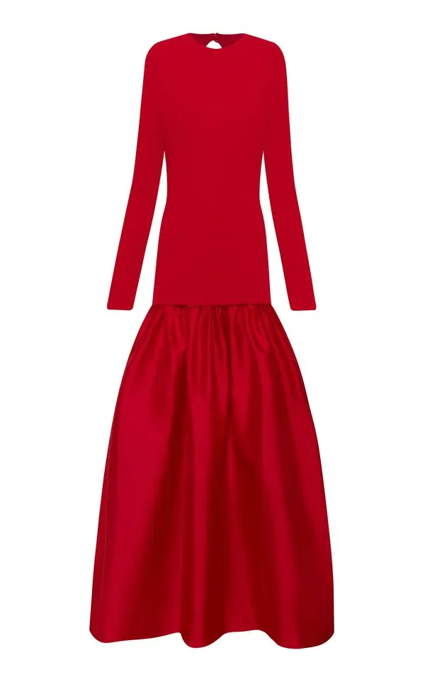 ANDRES OTALORA En Tus Ojos Long-sleeve Maxi Dress - Red