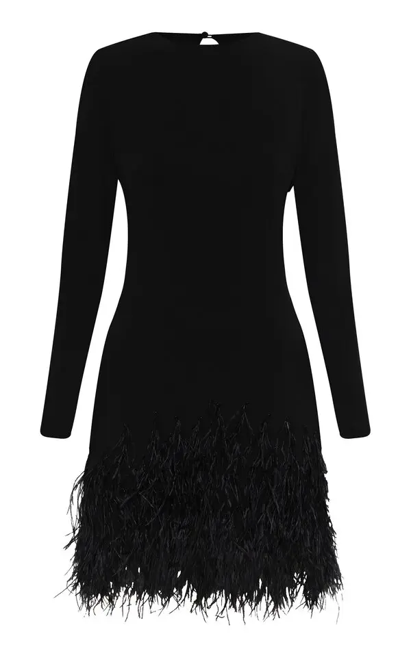 ANDRES OTALORA Heredada Feathered Mini Dress - Black