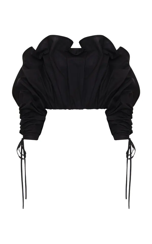 ANDRES OTALORA Aqui Permanece Off-the-shoulder Top - Black