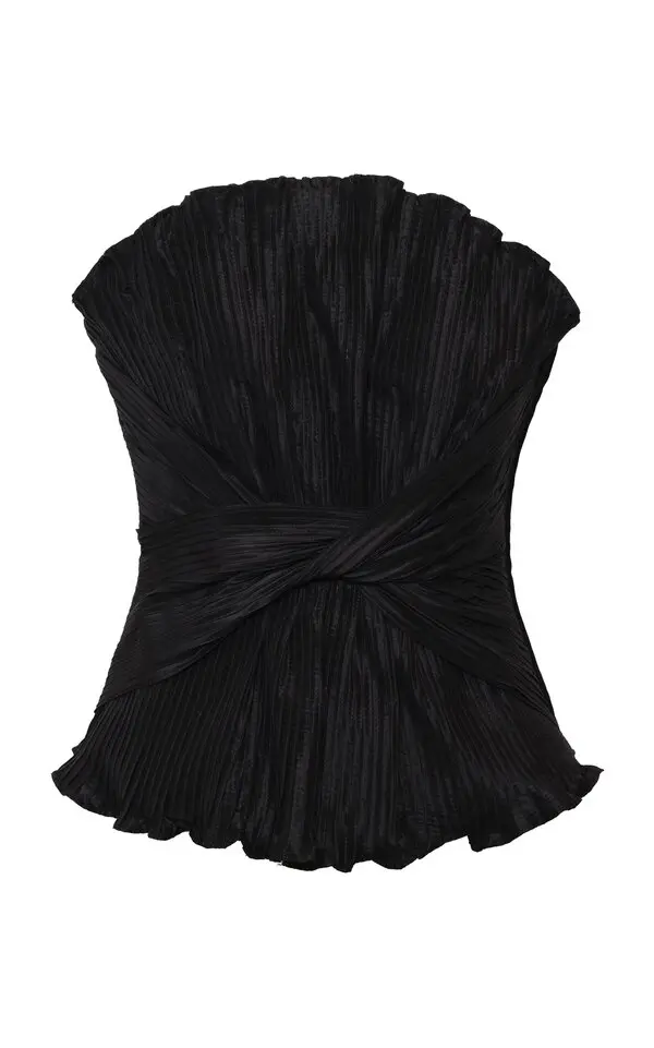 ANDRES OTALORA Te Recuerdo Pleated Top - Black