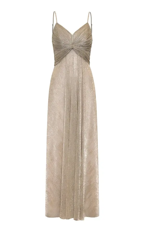 ANDRES OTALORA Un Gesto Gathered Maxi Dress - Gold