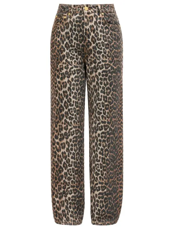 GANNI Lari" Jeans With Leopard Print