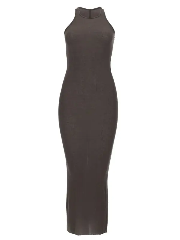 Rick Owens Silk Blend Midi Dress - Brown