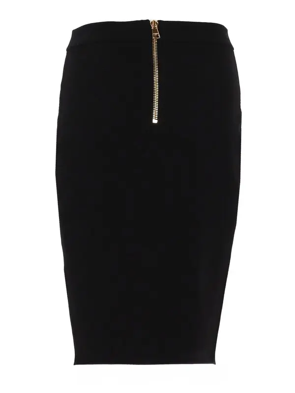 Balmain Midi Skirt With Jewel Buttons