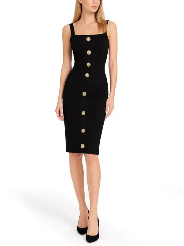 Balmain Midi Skirt With Jewel Buttons