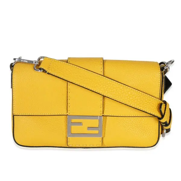 Fendi Cuoio Romano Selleria Belt Baguette Bag - Yellow