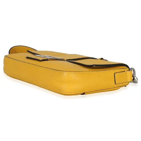 Fendi Selleria Leather Baguette Bag - Yellow