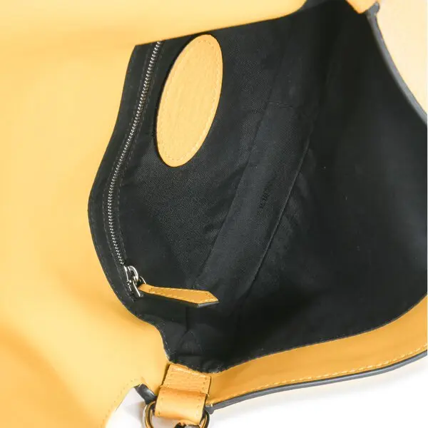 Fendi Selleria Leather Baguette Bag - Yellow