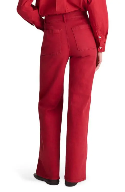 Madewell The Emmy Patch Pocket Wide Leg Pants - Cherry