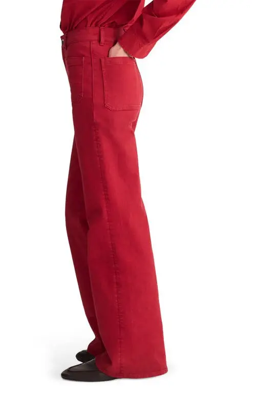 Madewell The Emmy Patch Pocket Wide Leg Pants - Cherry