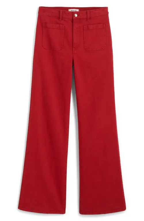 Madewell The Emmy Patch Pocket Wide Leg Pants - Cherry