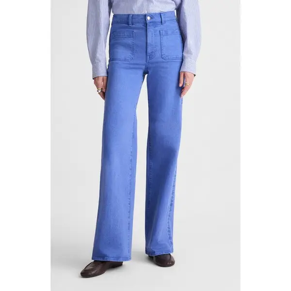 Madewell The Emmy Patch Pocket Wide Leg Pants - French Blue