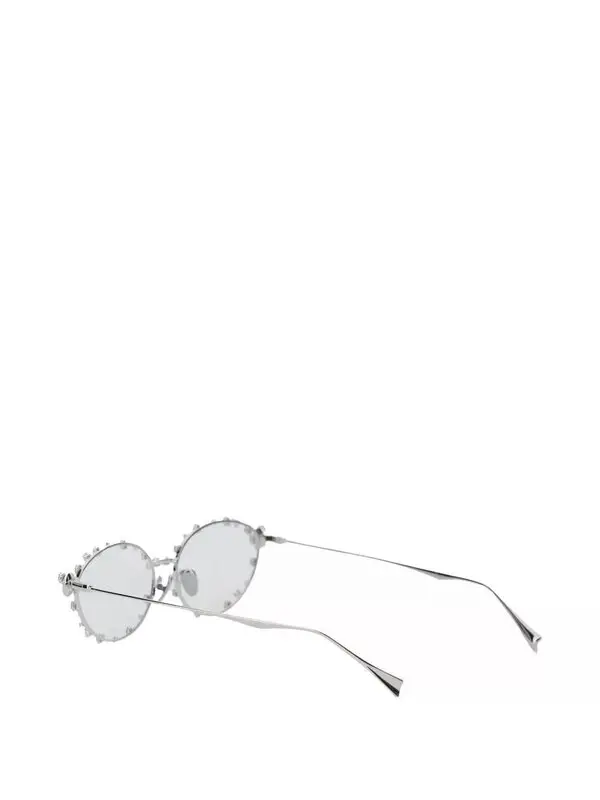 YVMIN Paradise Flower Embellished Oval-frame Glasses
