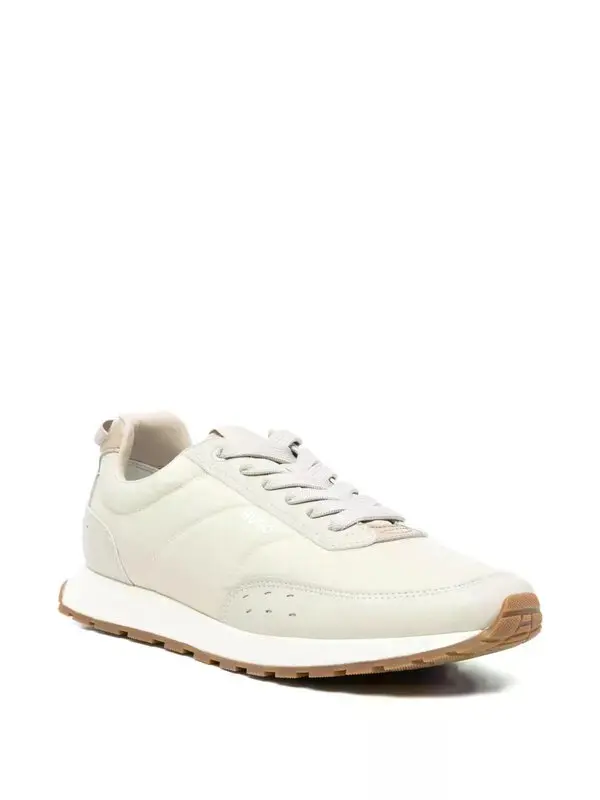 BOSS Logo Quilted Leather Sneakers - Neutrals