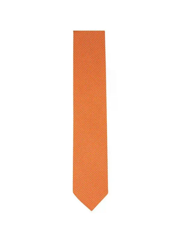 Eton Polka Dot Neck Tie - Orange