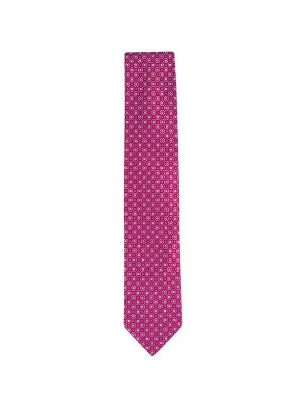 Eton Floral Print Tie - Red