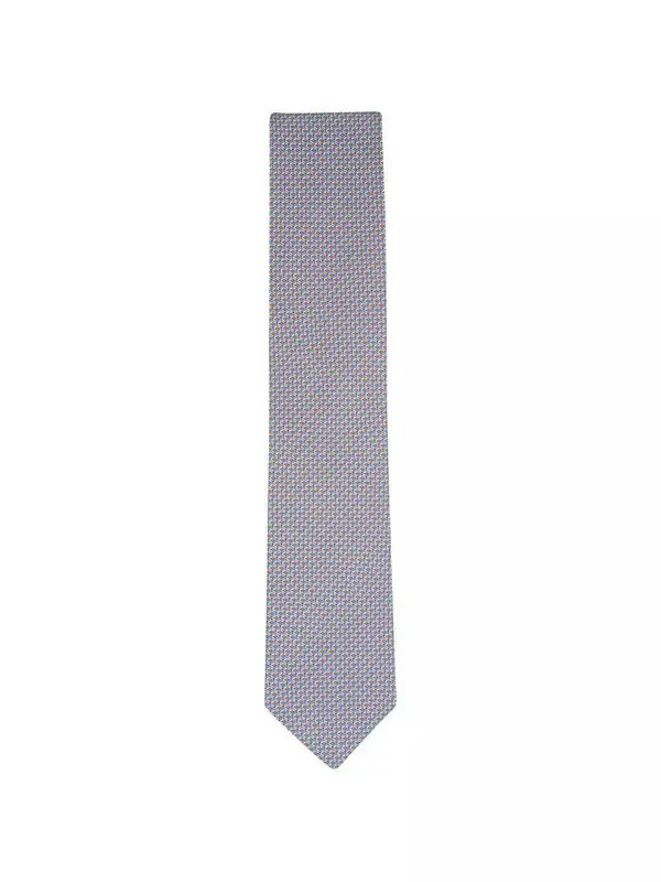 Eton Geometric Print Neck Tie - Blue