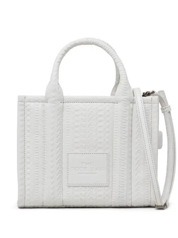 Marc Jacobs Dtm Monogram Leather Small Tote Bag - White