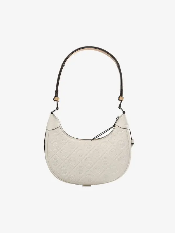 Tory Burch T Monogram Pebble Crescent Bag