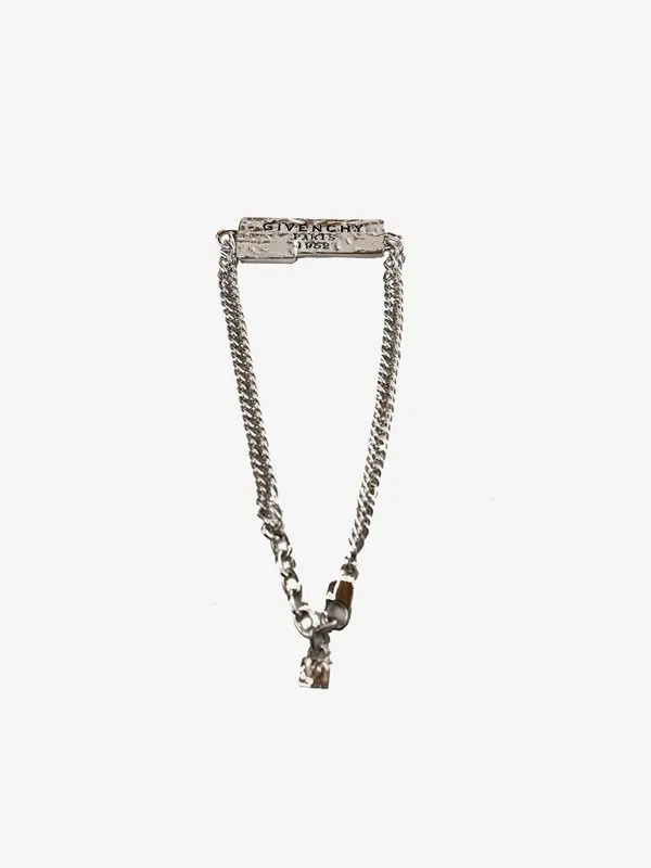 Givenchy Tape Silvery Chain Bracelet - Brass