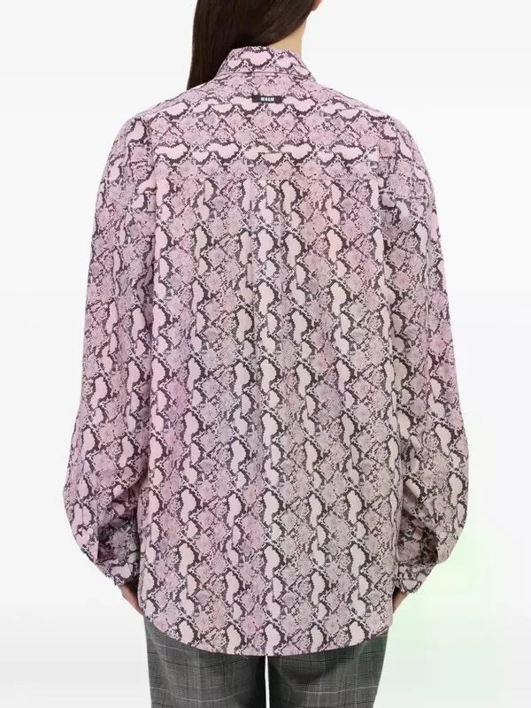 MSGM Ruffled Snake Print Shirt