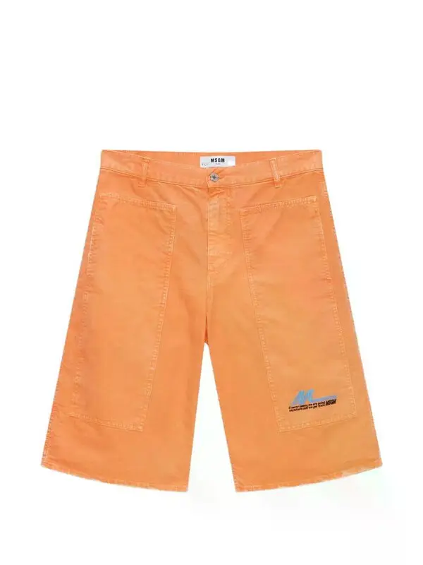 MSGM Denim Shorts - Orange