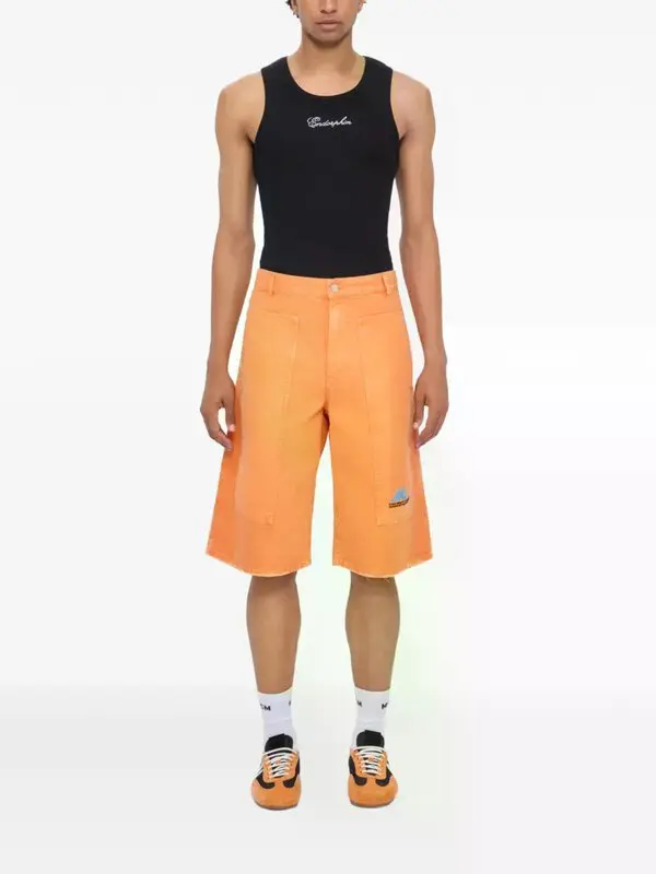 MSGM Denim Shorts - Orange