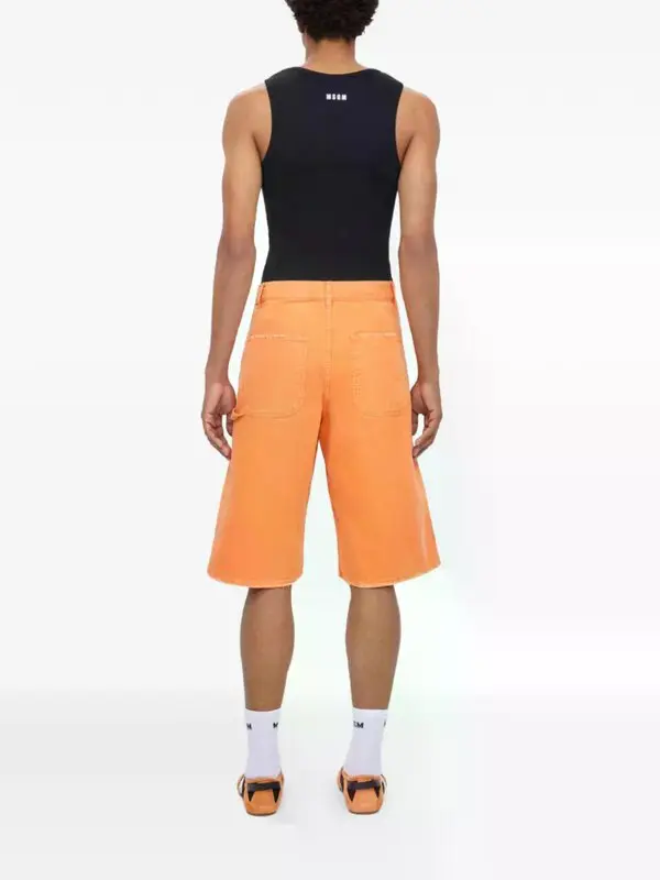 MSGM Denim Shorts - Orange
