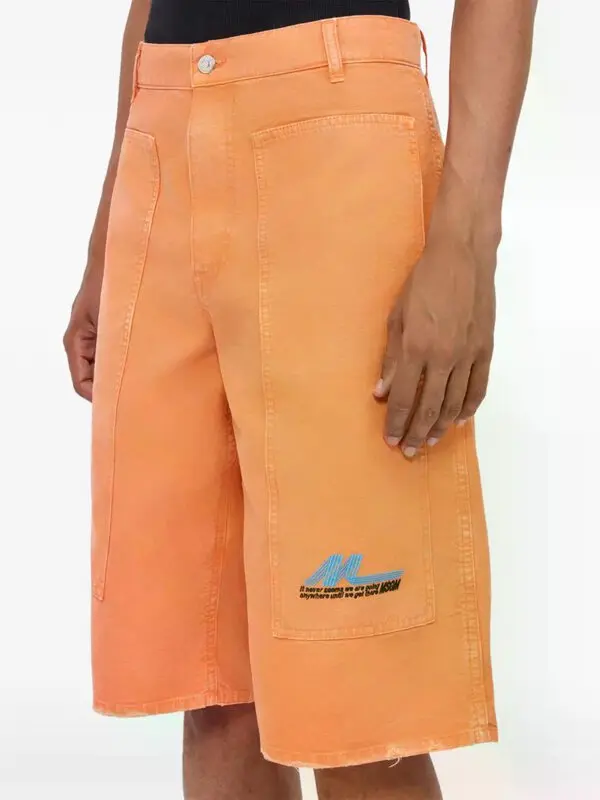 MSGM Denim Shorts - Orange
