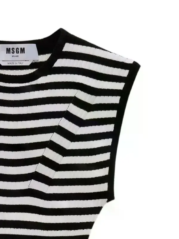 MSGM Striped Ruffled Top