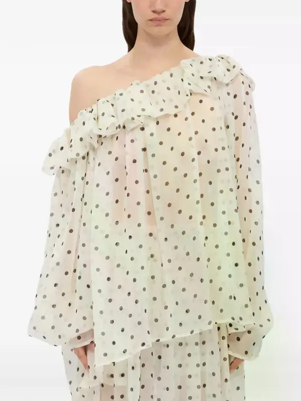 MSGM Ruffled One-shoulder Blouse