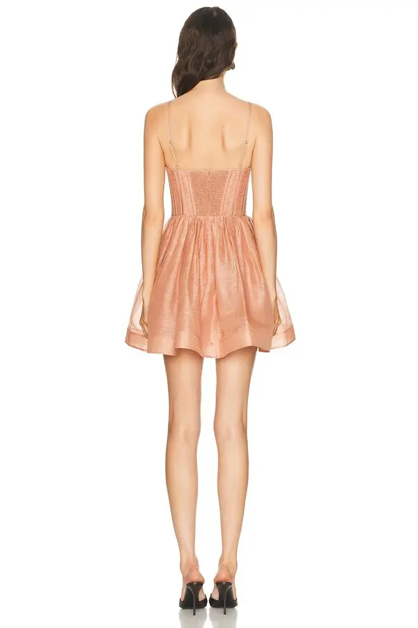 Zimmermann Luna Corset Mini Dress - Peony