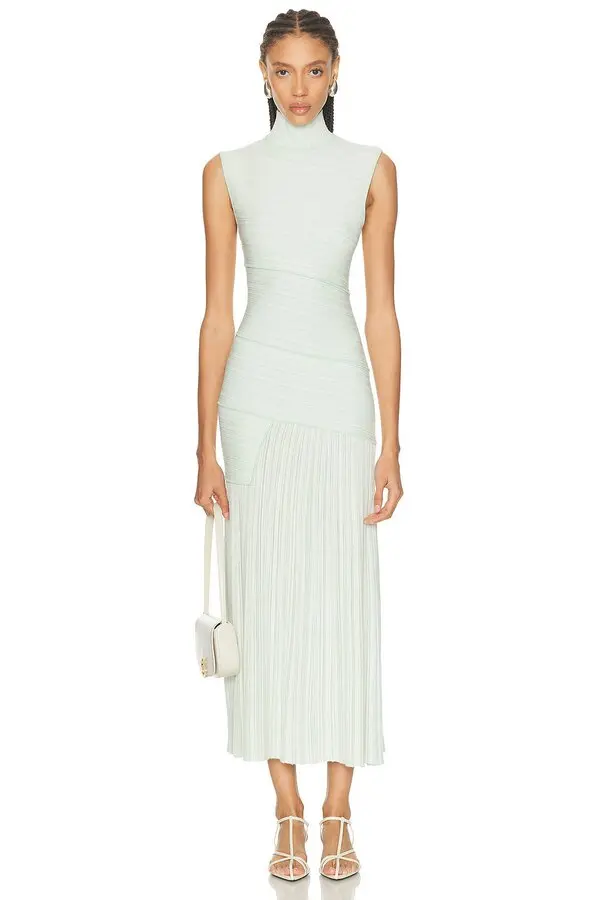 Proenza Schouler Federica Ribbed Turtleneck Maxi Dress