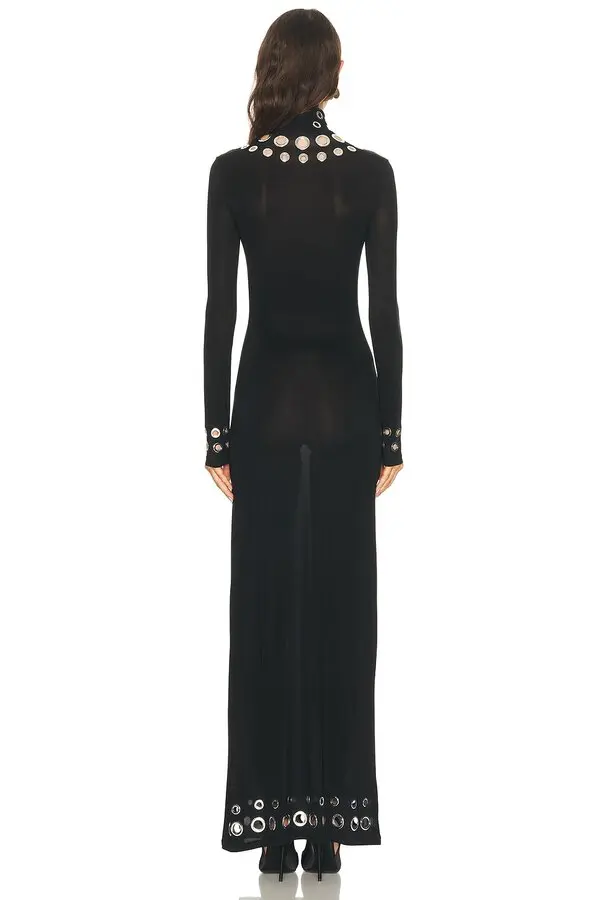 Rabanne Turtleneck Maxi Dress - Black