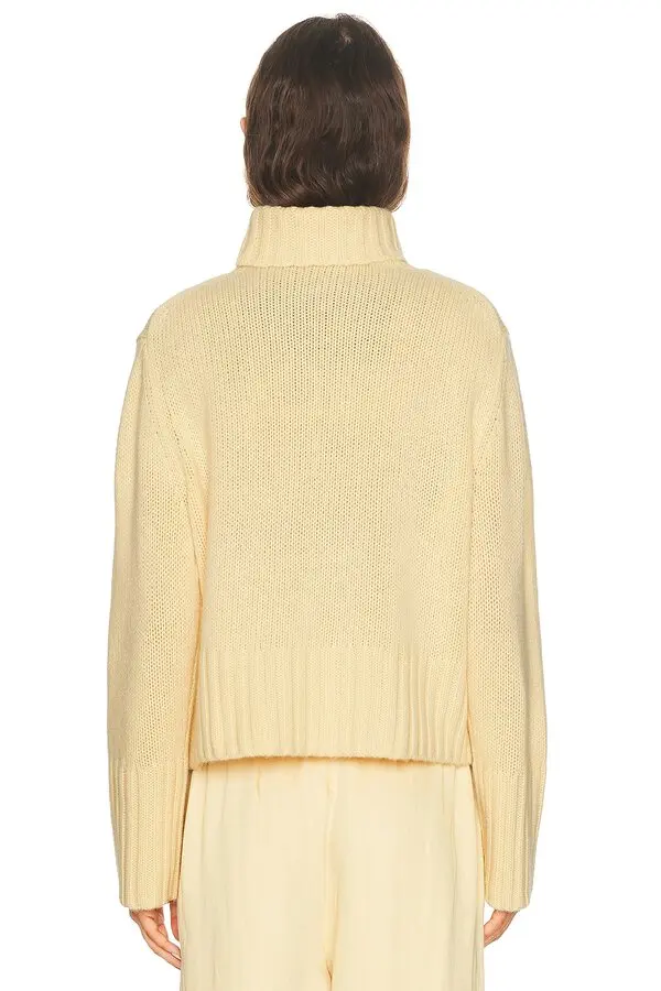 Jenni Kayne Cropped Jet Turtleneck Sweater - Pale Yellow