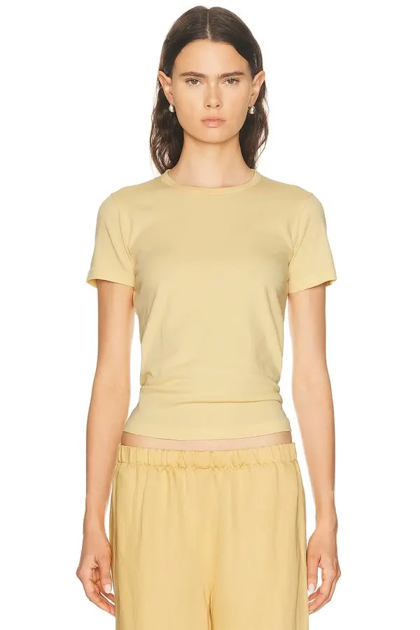 Jenni Kayne Cotton Slim Tee - Pale Yellow