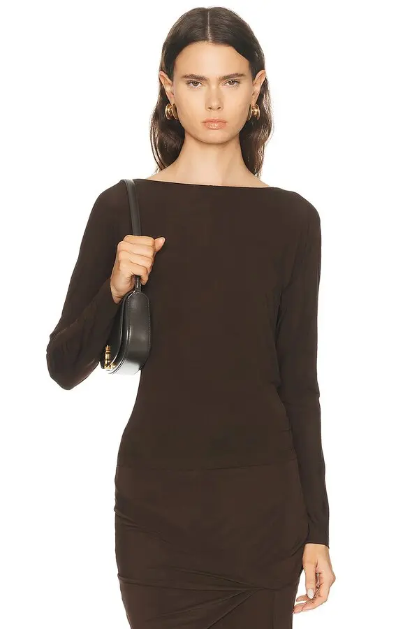 Helmut Lang Cowl Back Long Sleeve Top