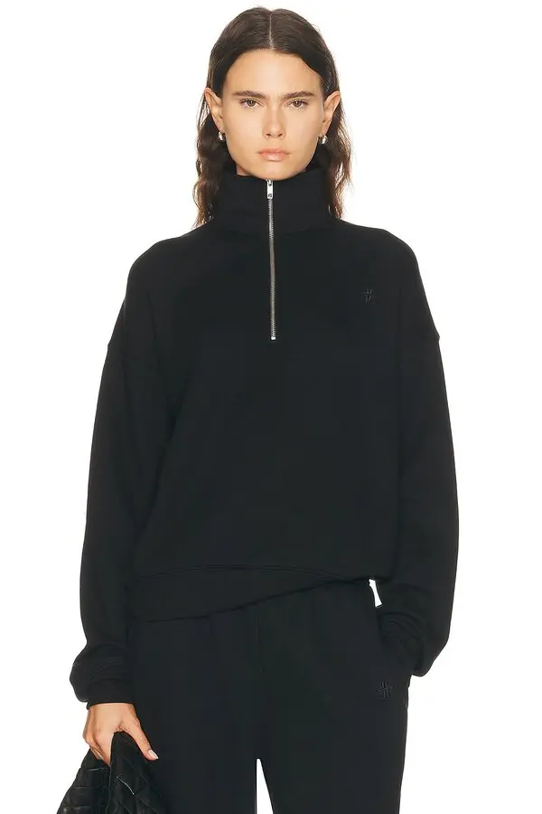 Eterne Oversized Half Zip Sweatshirt - Black