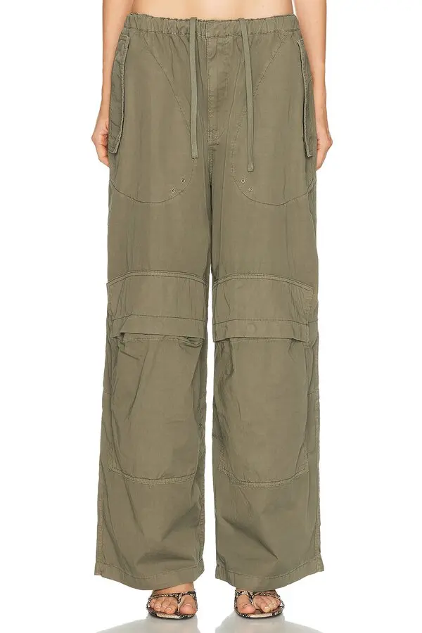 Alexander Wang Mid Rise Cargo Pant - Washed Army Green