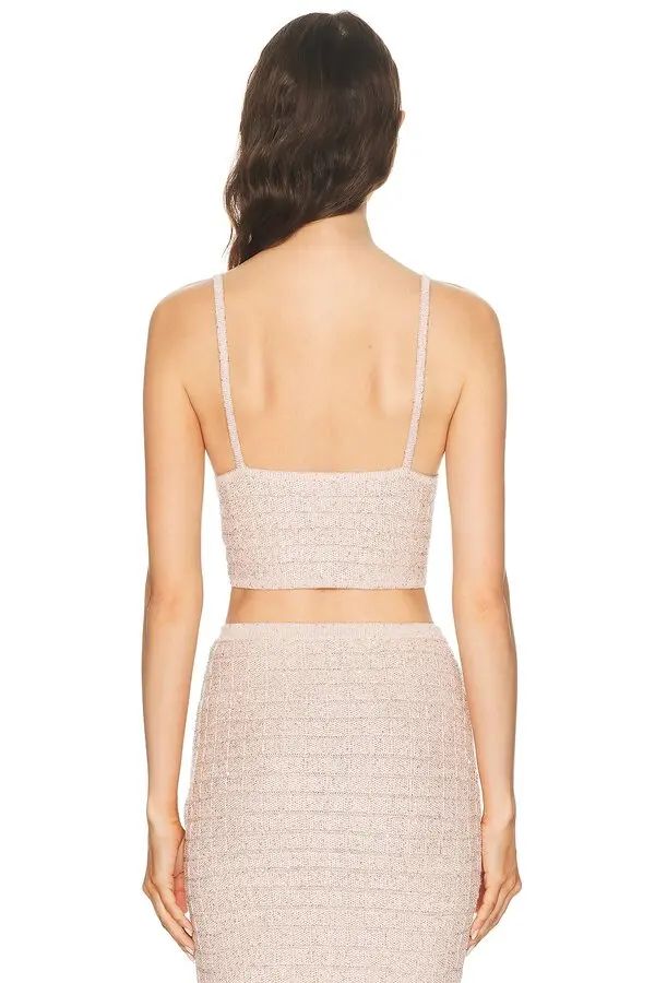 Alessandra Rich Knit Crop Top - Pink