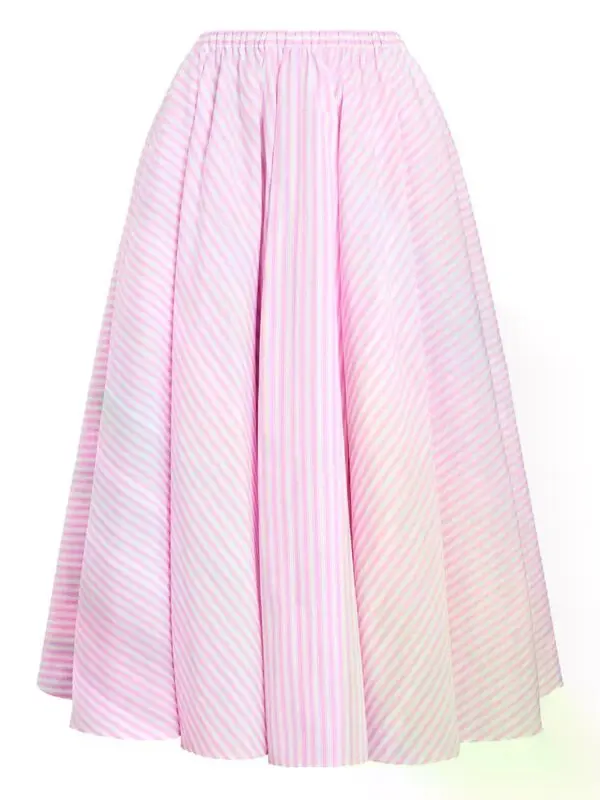 Patou Elasticated-waist Striped Midi Skirt - Pink