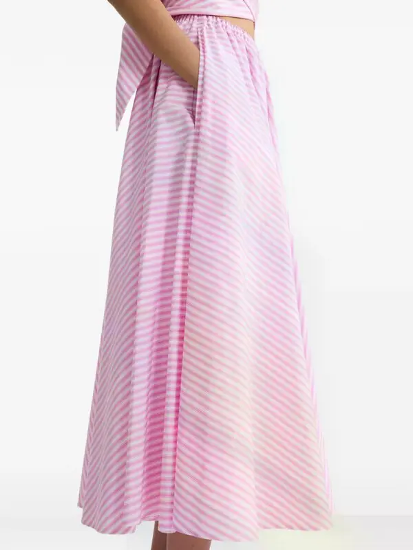 PATOU Striped Midi Skirt - Pink