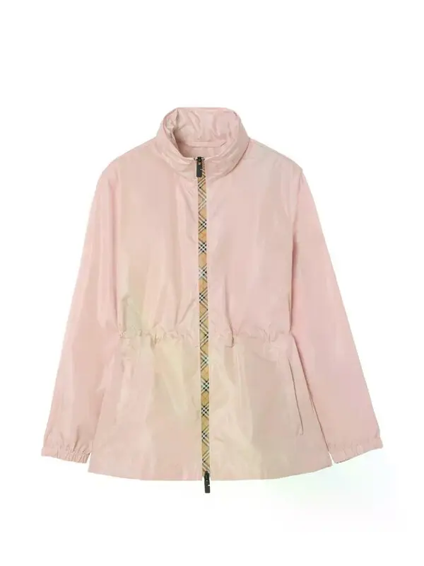 Burberry Short Checker-tape Nylon Parka - Pink