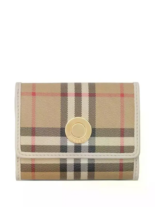 Burberry Small Check Folding Wallet - Neutrals