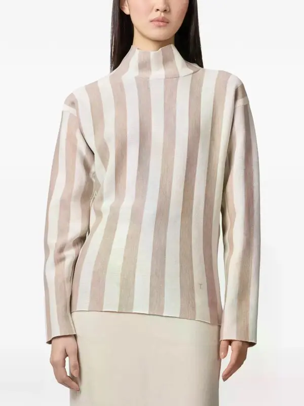 TOD'S Striped Funnel-neck Sweater